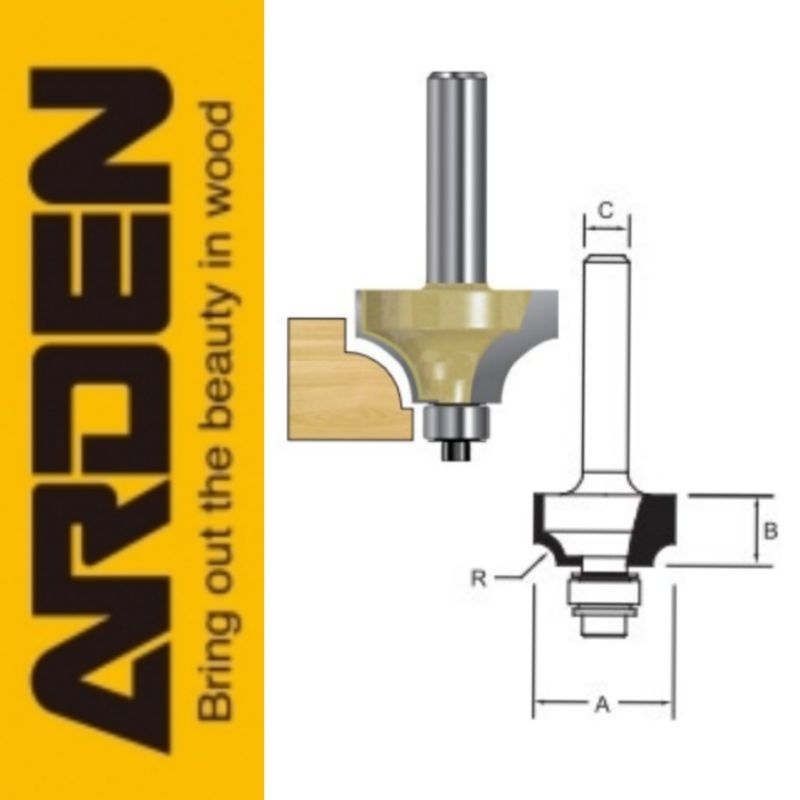 Jual Arden Router BIts Beading BIts as 1/2"=12.7mm ( size R7.96mm - R25 ...