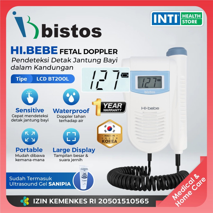 Jual Bistos | Fetal Doppler Hi Bebe LCD BT200L | Doppler Saku Bistos ...