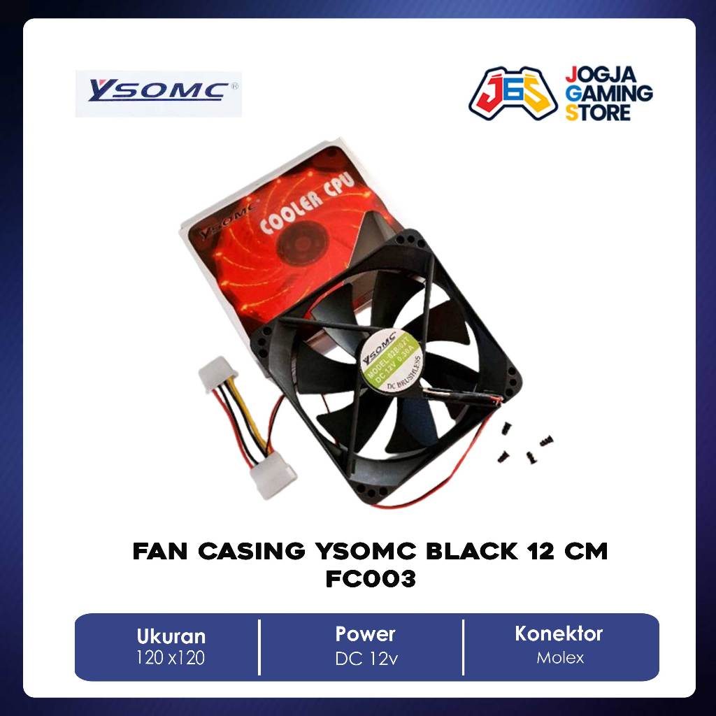 Jual Ysomc Fan Casing Black Kipas Pendingin CPU 12cm | Shopee Indonesia
