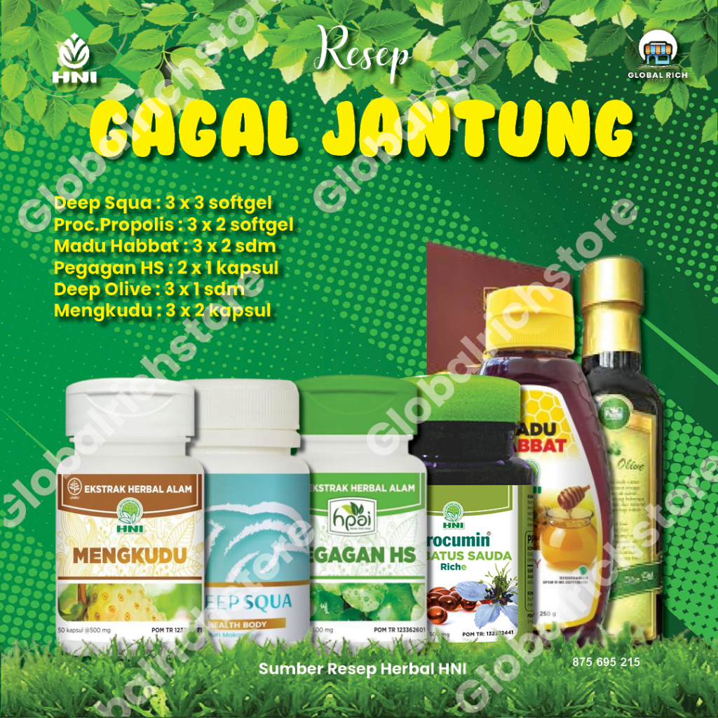 Jual Resep Herbal Atasi Gagal jantung, Jantung koroner, Arterioklorosis ...