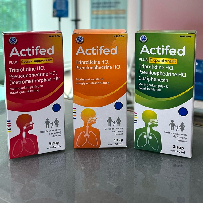 Jual Actifed Syrup Obat Batuk Berdahak,Kering,Pilek 60ml | Shopee Indonesia