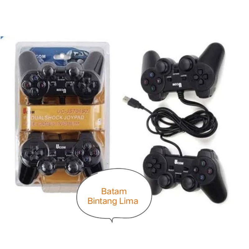 Jual Gamepad USB Double Getar Hitam / STIK PC USB GAME PAD / JOYSTICK ...