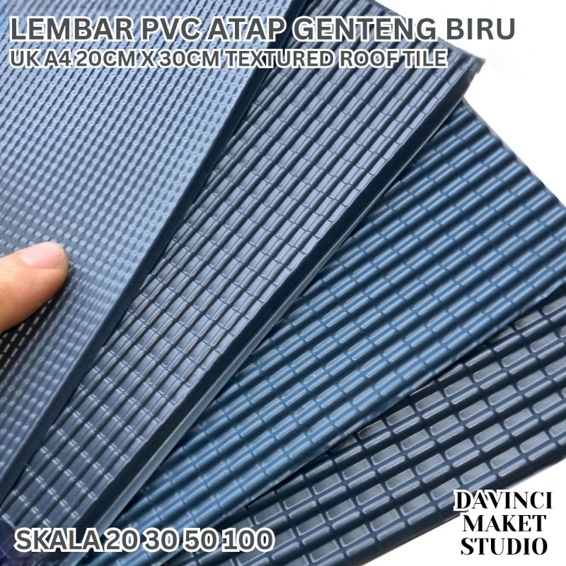Jual Miniatur Atap Genteng Abu Biru Dongker Plastik PVC Tekstur Bahan ...