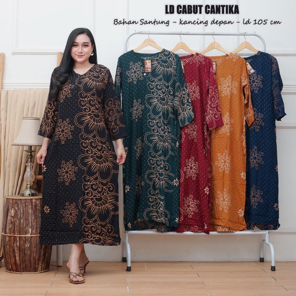 Jual LONGDRESS CABUTAN BUSUI LD 110 DASTER BATIK LENGAN PANJANG KANCING ...