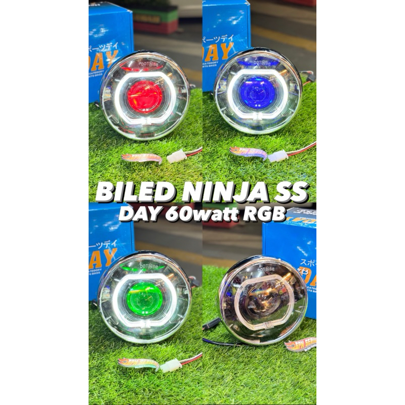 Jual LAMPU DEPAN NINJA SS SET BILED 60watt SPORT DAY RGB sroud BMW 3inc ...