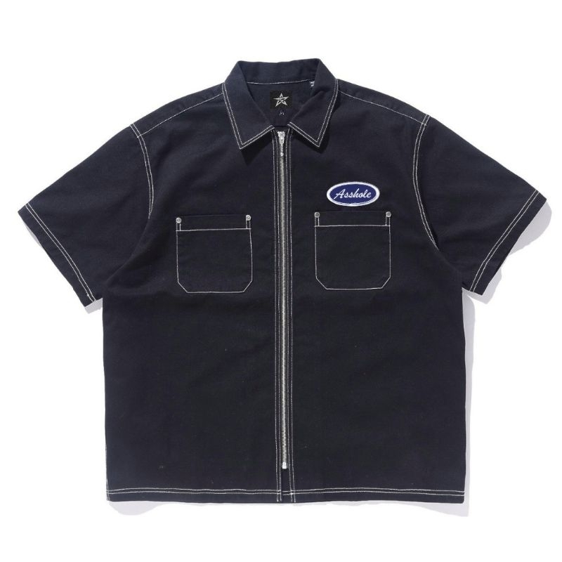 Jual Sai - Stevie Work Shirt Boxy Zipper Twill Cotton Boxy Fit | Shopee ...