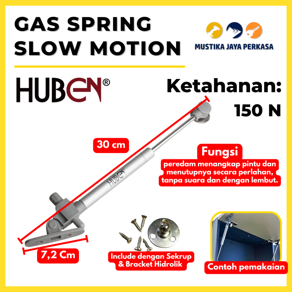 Jual Gas Spring Huben GSM Hidrolik Motor Pintu Slow Motion Pintu Laci ...