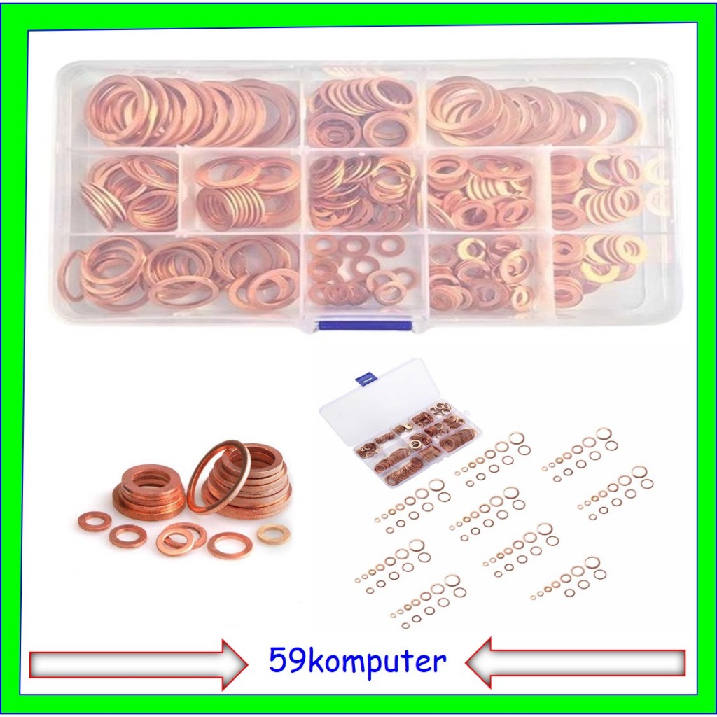 Jual Ring Plat Tembaga 260pcs Plate Ring Baut M5-M22 Gasket Mobil Bolt ...