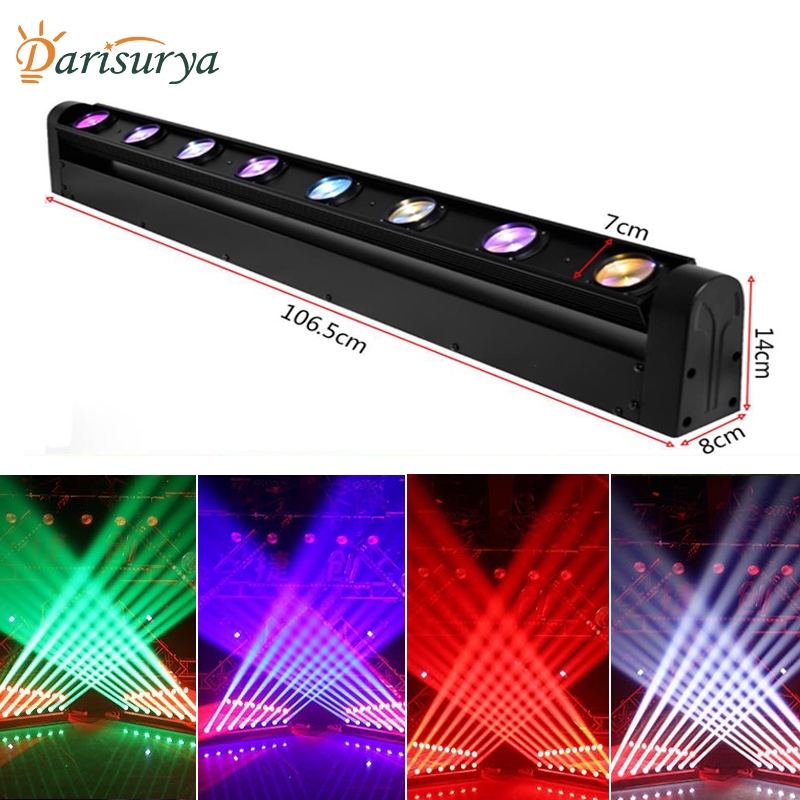 Jual 80W Moving Head Rotation Beam Lampu 8 LED Bisa Audio Sound Control ...