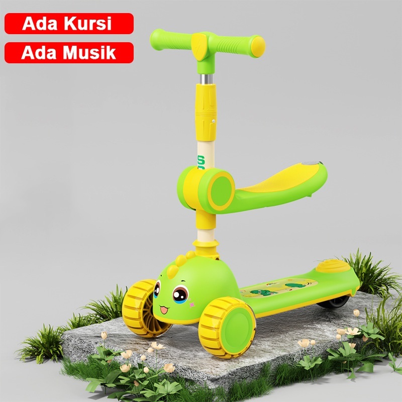 Jual Skuter Anak-anak 3 Roda Skuter dengan Roda Flash Skuter Tendangan ...