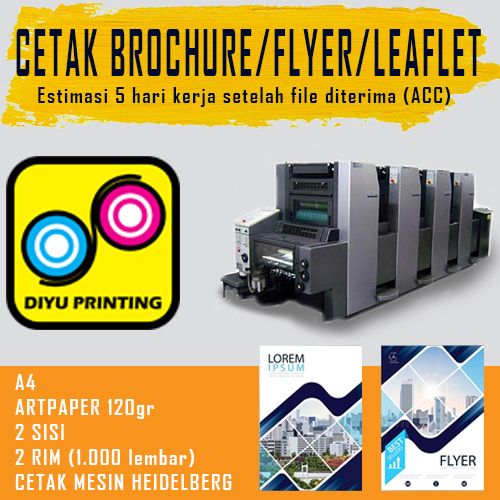 Jual Cetak Brosur/Brochure/Flyer/Leaflet | A4 | Art Paper 120 gsm | 2 Rim | 2 Sisi | MURAH ...