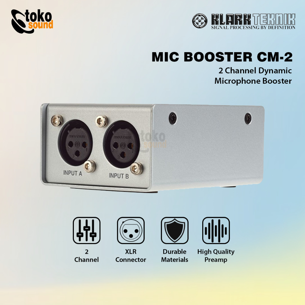 Jual Klark Teknik MIC BOOSTER CM-2 - 2 Channel Dynamic Microphone ...