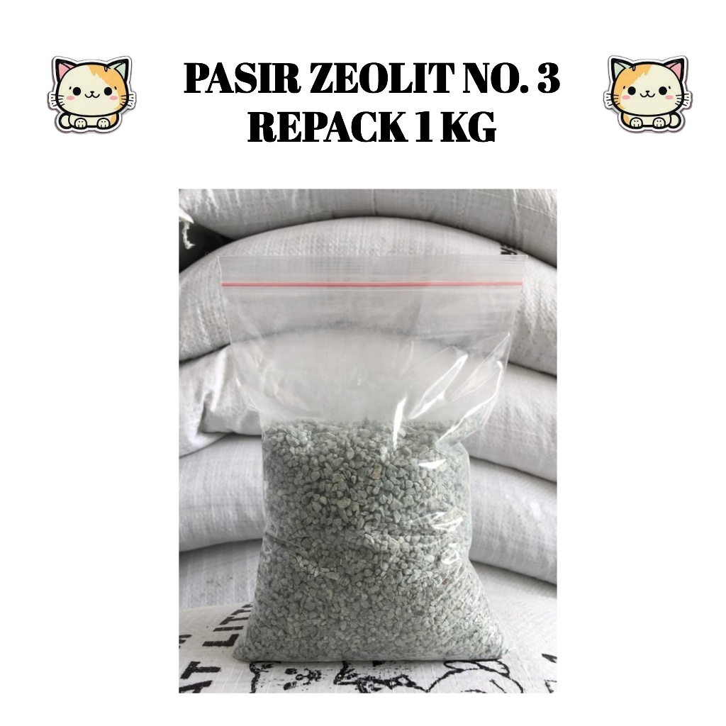 Jual Zeolit Cat Litter No.3 Pasir Kucing 1 kg Filter Air Batu Zeolid ...