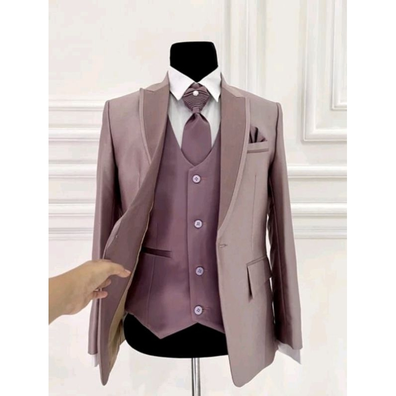 Jual Jas pengantin ungu taro/jas wedding ungu modern | Shopee Indonesia