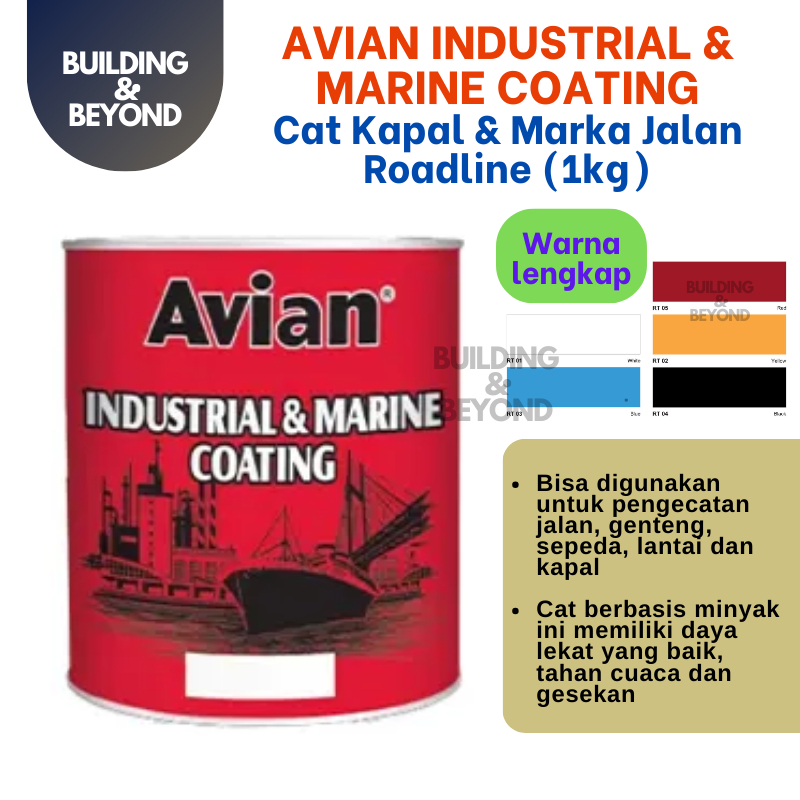 Jual CAT ROADLINE AVIAN GARIS MARKA JALAN KAPAL PUTIH MERAH BIRU KUNING HITAM 1 KG ROAD LINE ...