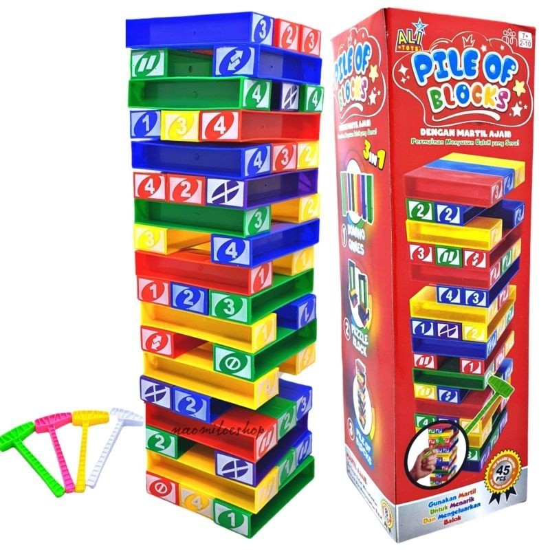 Jual MAINAN BALOK SUSUN MAINAN EDUKASI PILE OF BLOCK AU04 / FIGUREANS ...