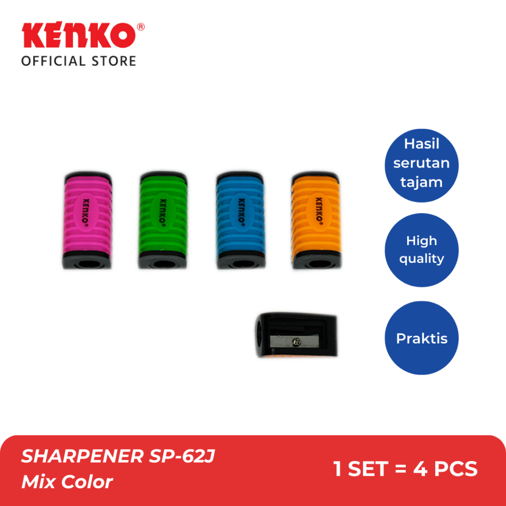 Jual KENKO SHARPENER / SERUTAN SP-62J Mix Color 4 PCS | Shopee Indonesia