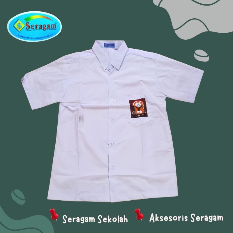 Jual SERAGAM SEKOLAH PUTIH LOGO OSIS SMA LENGAN PENDEK MERK SERAGAM ...
