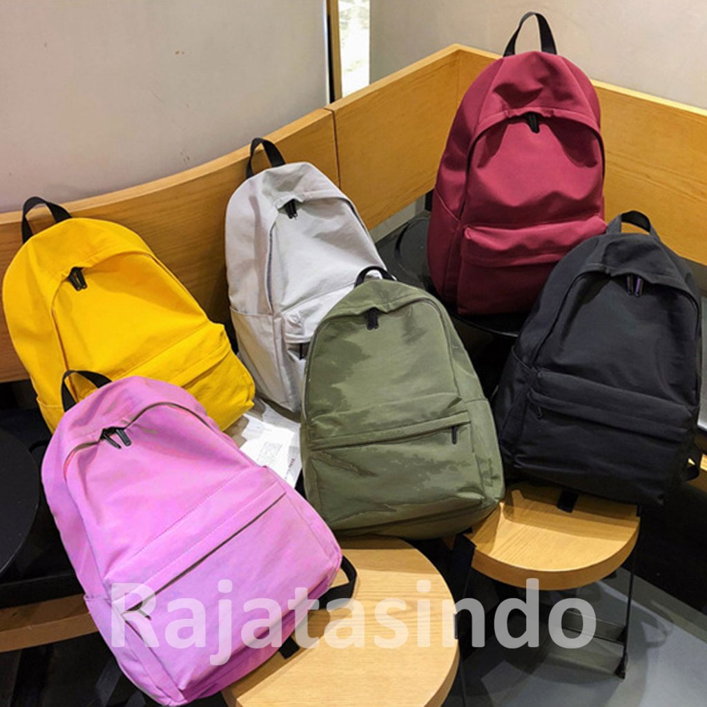 Jual Tas Punggung Sekolah SMP SMA Polos Backpack Wanita All Variant ...