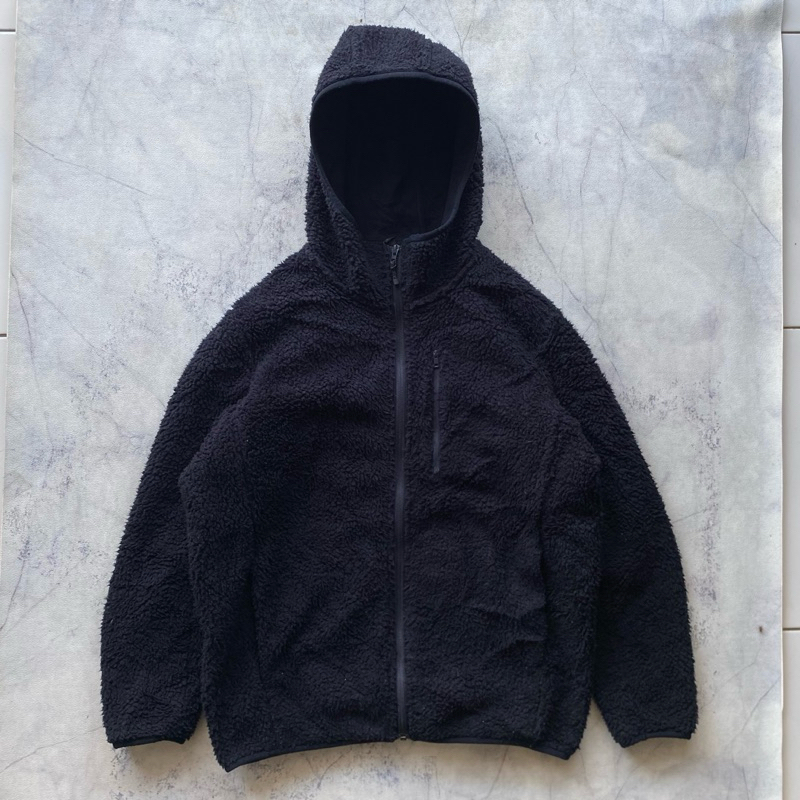 Jual Sherpa Hooded Pocket Uniqlo (navy) | Shopee Indonesia