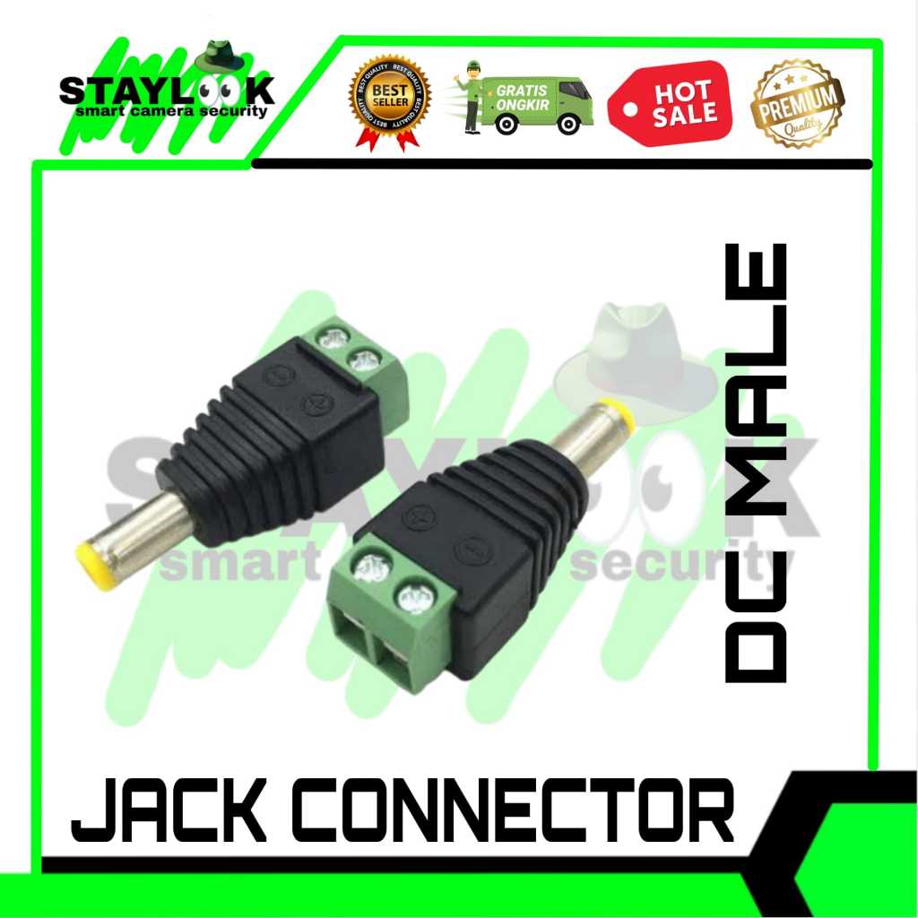 Jual JACK DC MALE / JACK CCTV / KONEKTOR JACK DC MALE | Shopee Indonesia