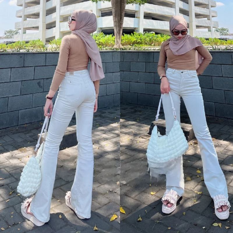 Jual Celana Cutbray Jeans Highwaist Wanita Loose Volume.2 | Shopee Indonesia