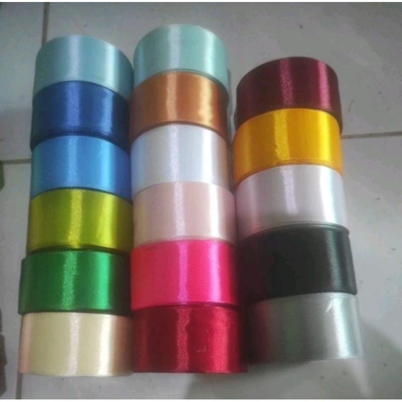 Jual pita satin/pita bunga viral/pita buket/pita acc 4cm ±20 yards ...