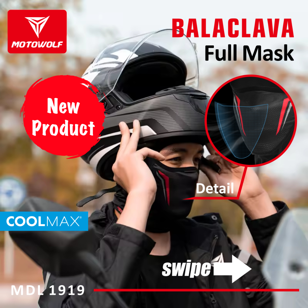 Jual Balaclava Premium Motowolf Balaclava Helm COOLMAX Ice Silk Anti UV | Shopee Indonesia