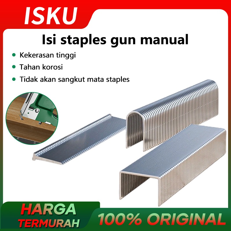 Jual ISKU Staples Gun Manual/Isi Ulang Refill Staples 1000pcs 1.2*10mm ...