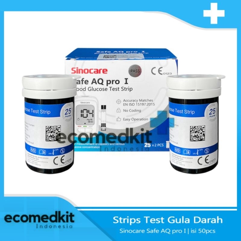 Jual Strip Uji Gula Darah Sinocare Safe AQ Pro Tes Glukosa | Shopee ...