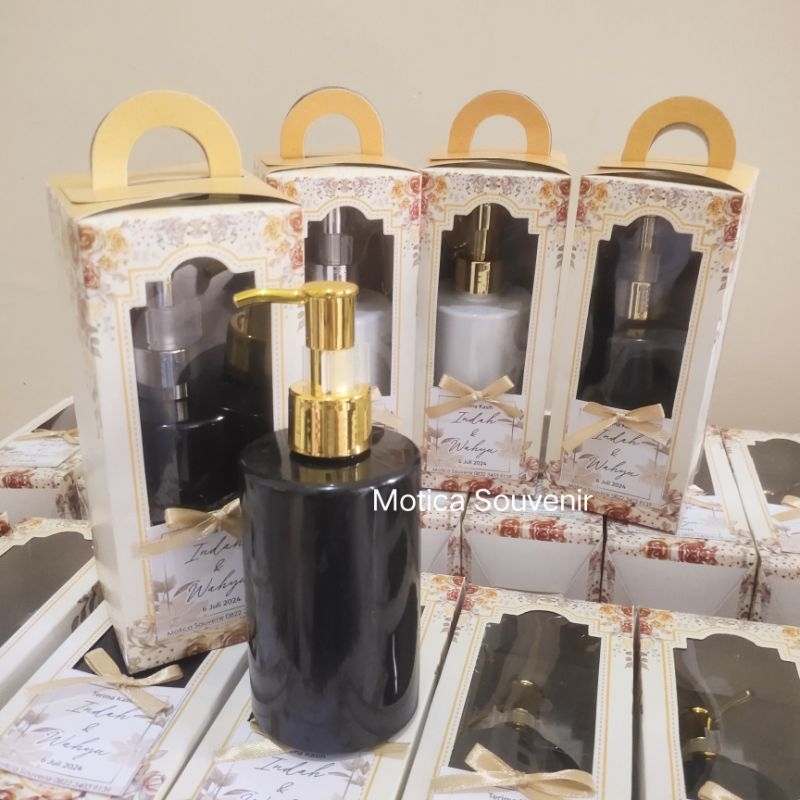 Jual Souvenir Pump Botol Sabun 250ml Tabung Box Motif Sablon | Shopee ...