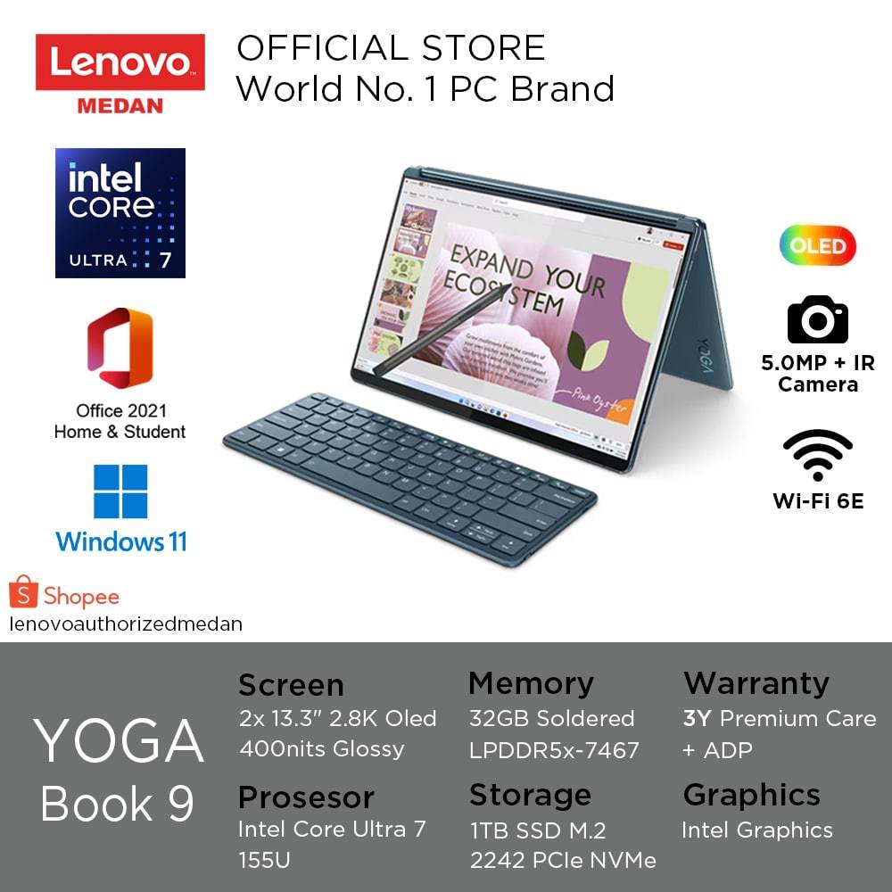 Jual Lenovo YogaBook 9 13IMU9 0GID, Intel Evo Ultra 7-115U/32 GB/1TB M ...