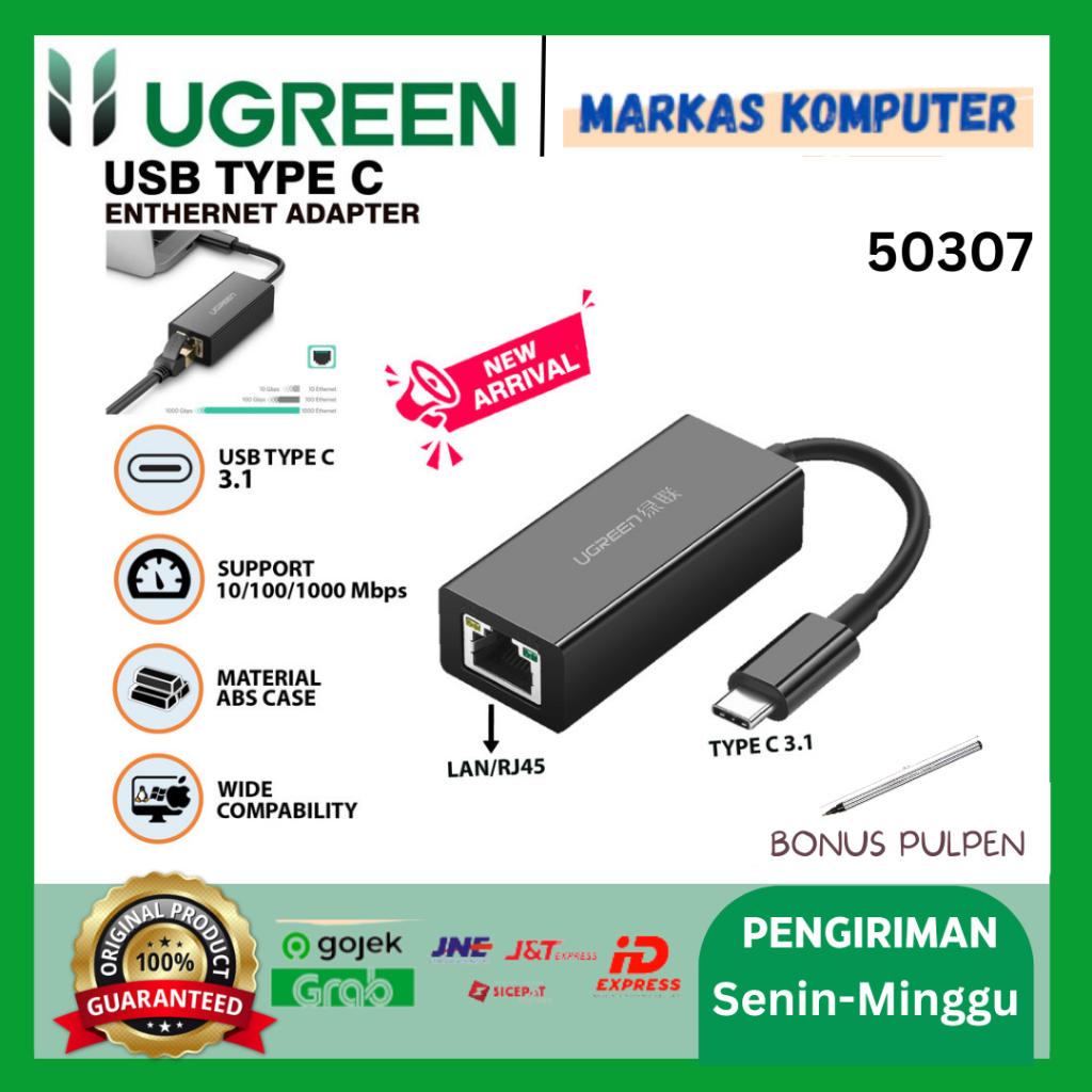 Jual UGREEN Lan Adapter USB Type C To RJ45 Gigabit Ethernet Up To ...