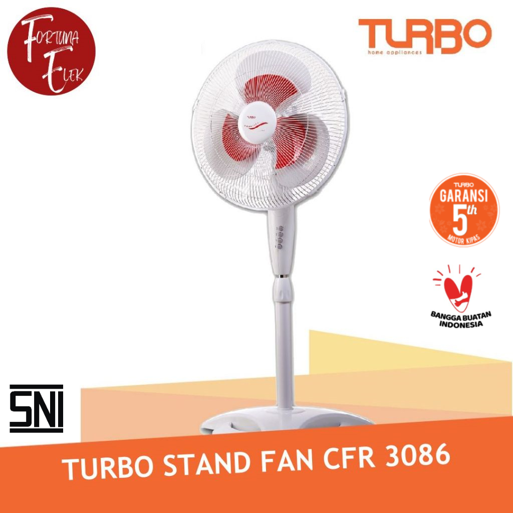 Jual Turbo Stand Fan Kipas Angin Berdiri 16 Inch CFR 3086 Double Blade dengan Dua Lapis baling ...