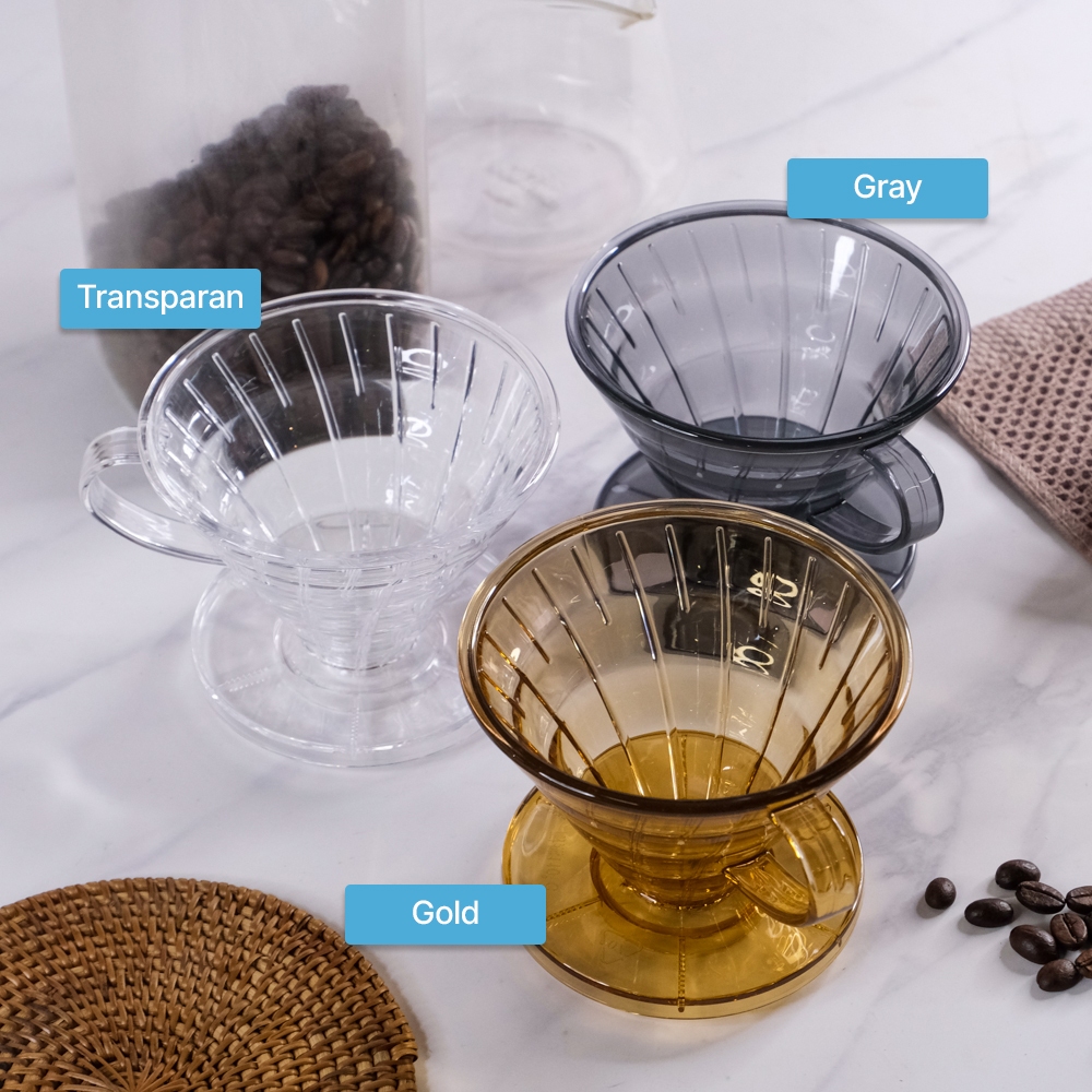 Jual One Two Cups Filter Penyaring Kopi V60 Cone Coffee Dripper Plastik ...