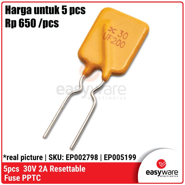 Jual 5pcs UF200 RUEF200 30V 2A Resettable Fuse PPTC Sekring Reset Otomatis Auto Resettable Fuse ...