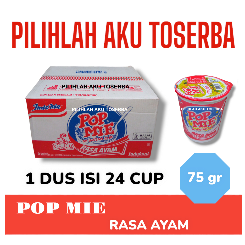 Jual Mie Instant POP MIE Rebus Rasa AYAM - ( Harga 1 DUS ) | Shopee ...