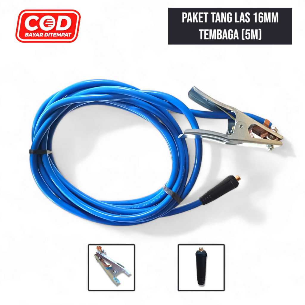 Jual TANG KABEL Set 10/5/3 Meter Kabel Tembaga 16mm Tang Las Tang Masa ...