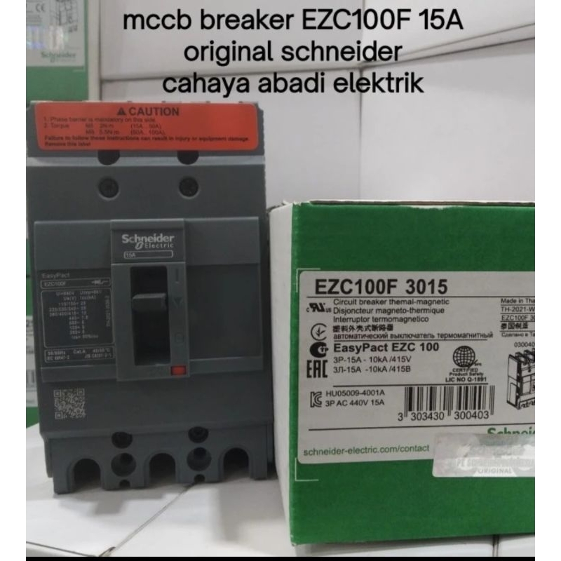 Jual mccb breaker Schneider ezc100f 3015 3phase 15a/nfb breaker Schneider/MCcb Schneider 15a ...