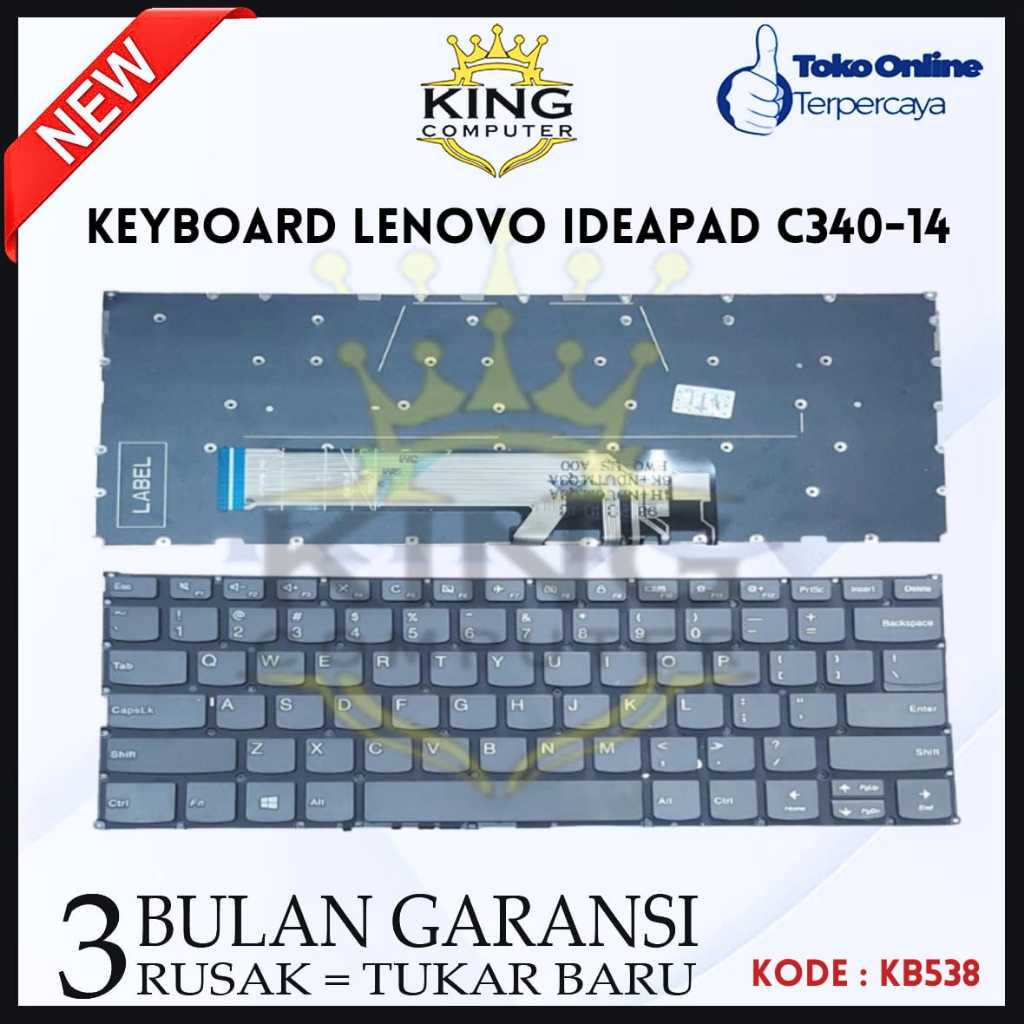 Jual KEYBOARD LENOVO IDEAPAD C340-14 C340-14IWL C740-14 ABU-ABU NON ...