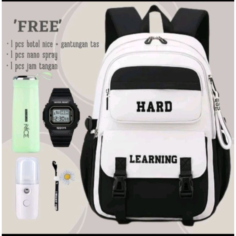 Jual Banyak Bonusnya Tas Ransel Cowo Cewe Hard Learning Cocok Untuk Sekolah Anak SMP SMA ...
