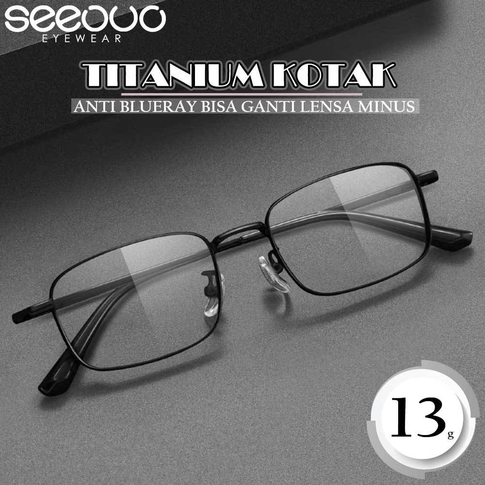 Jual Seeouo Kacamata Antiradiasi Blueray Model Kotak Titanium Light Frame Fashion Pria Wanita ...