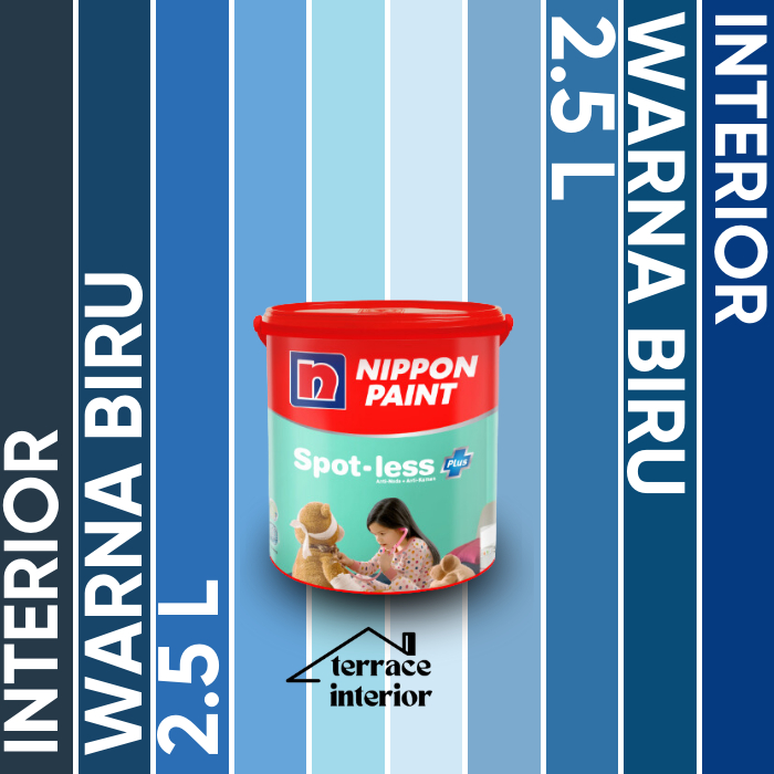Jual Cat Tembok Spotless Plus Nippon Paint Interior Warna Biru 2.5 ...