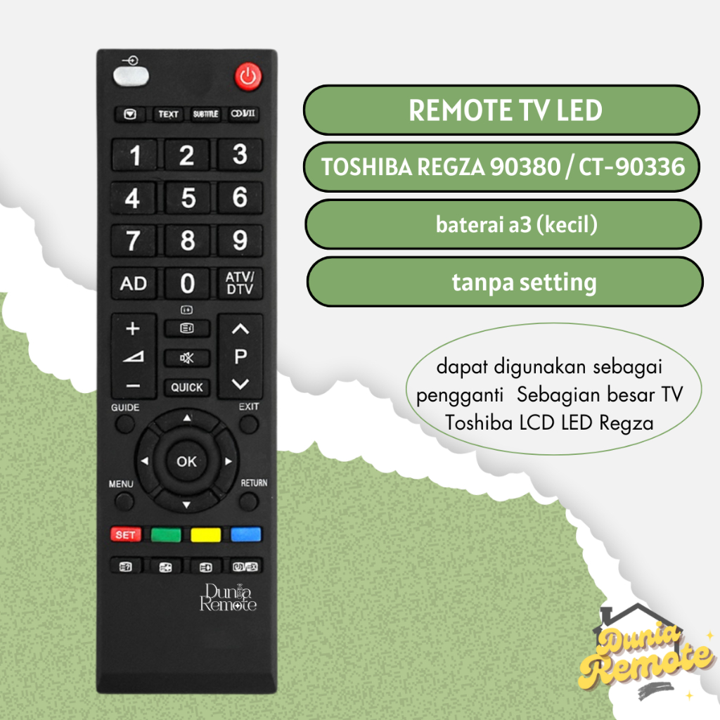 Jual Remot Remote TV Toshiba LCD LED Regza 90380 tanpa setting | Shopee ... Jual Remot Remote TV Toshiba LCD LED Regza 90380 tanpa setting | Shopee ...