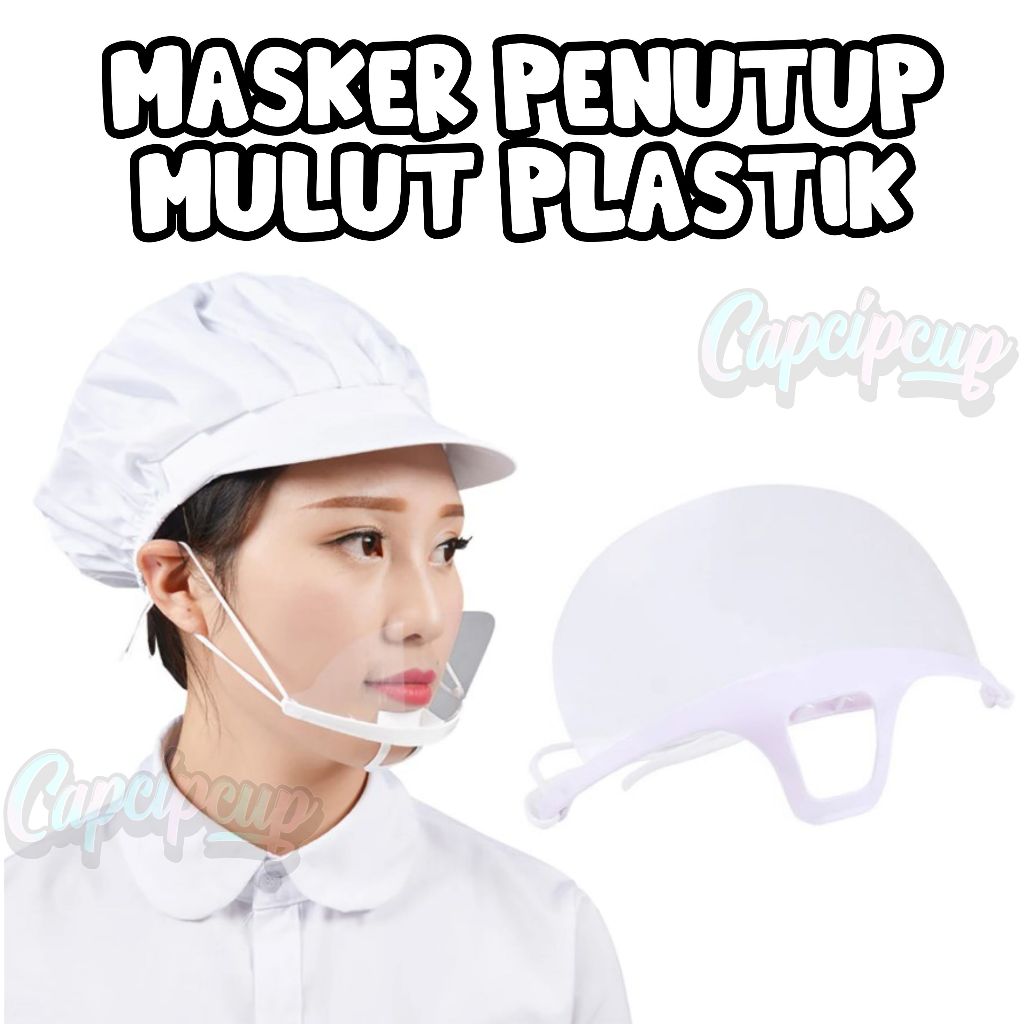 Jual Masker Penutup Mulut Plastik Transparan Segitiga Sanitary Koki ...