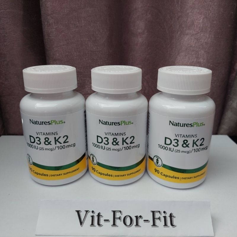 Jual Natures Plus D3 & K2 - 90 capsules || D3 1000 iu & K2 100 mcg ...