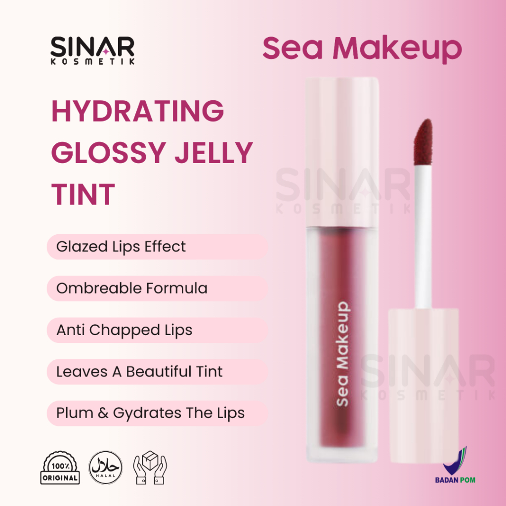 Jual Sea Makeup Slick Cover Jelly Tint with Peptide Complex, Hyaluronic Acid, Honey Extract ...