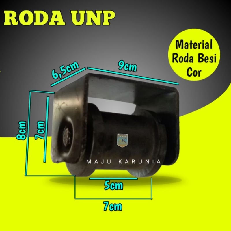 Jual Roda Pagar Besi UNP 7cm / Roda Besi UNP Rel 5cm/ Roda Pintu Besi ...