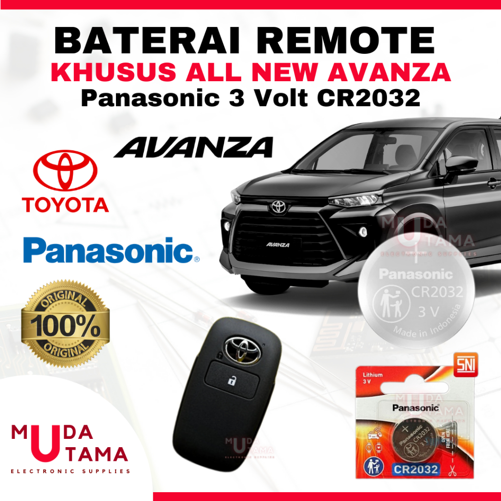 Jual BATERAI REMOTE TOYOTA ALL NEW AVANZA ORIGINAL PANASONIC CR2032 ...