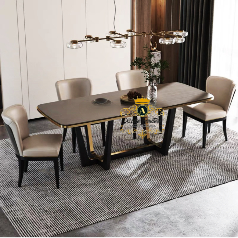 Jual Meja Makan Minimalis Modern Top Marmer - Dining Table Elegan ...